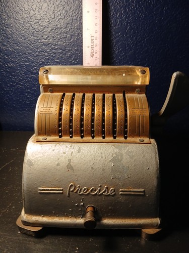 1940-50 Precise metal "adder" machine, w stylus 7 column 0-9, Chicago ...