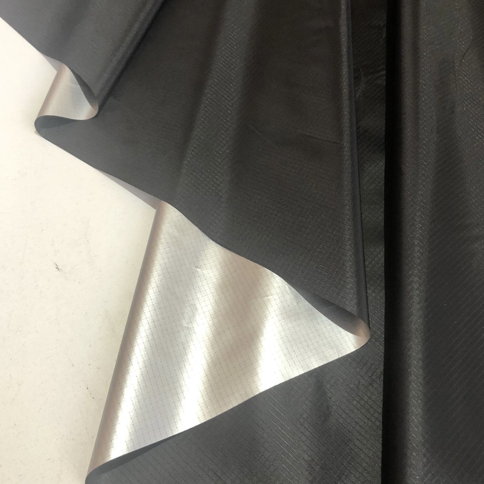 Reflective Ripstop Fabric Waterproof SILVER/BLACK Lightweight Tear ...