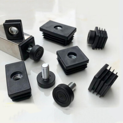Square Plastic End Cap Caps/Adjustable Table Foot Furniture Leveling M8 ...