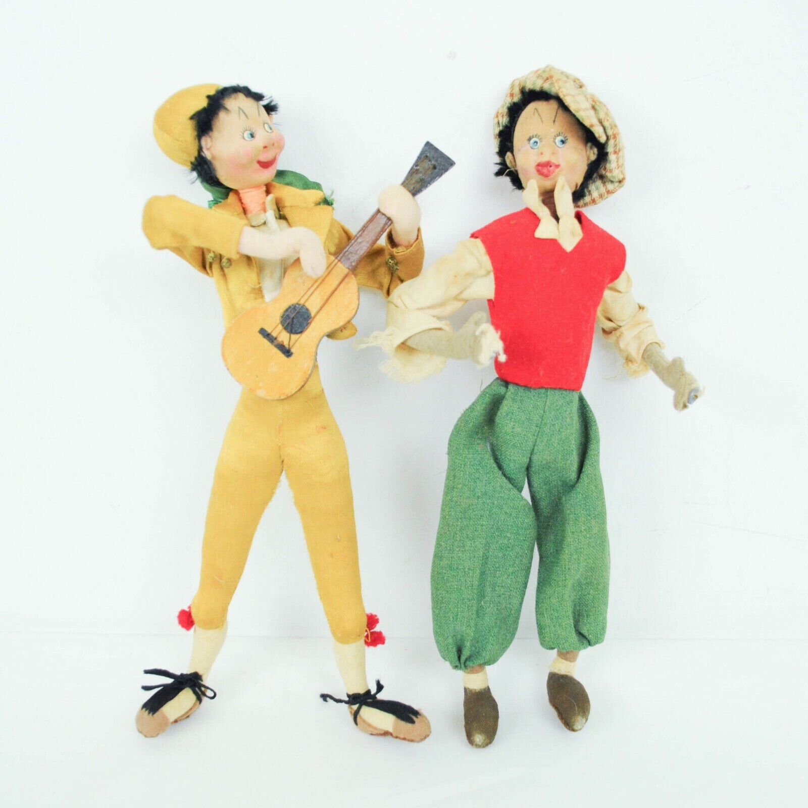 VTG 50's Sasi Klumpe Roldan Doll SET OF 2 Spanish Cloth Musician Guitar ...