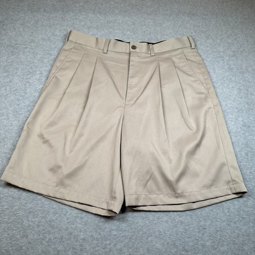 Ping Pleated Golf Shorts Men’s 34 Beige Polyester Rayon Blend 8.5 in ...