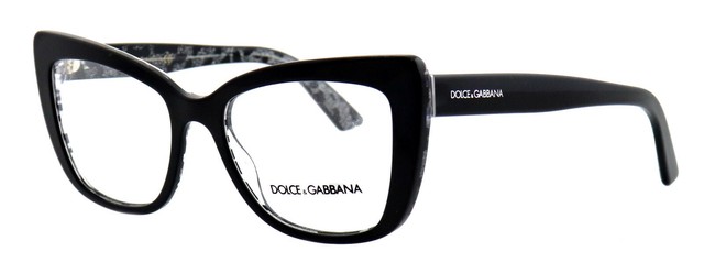 Dolce & Gabbana DG3308 3203 53mm Black Leo Glitter RX Eyeglasses Italy ...