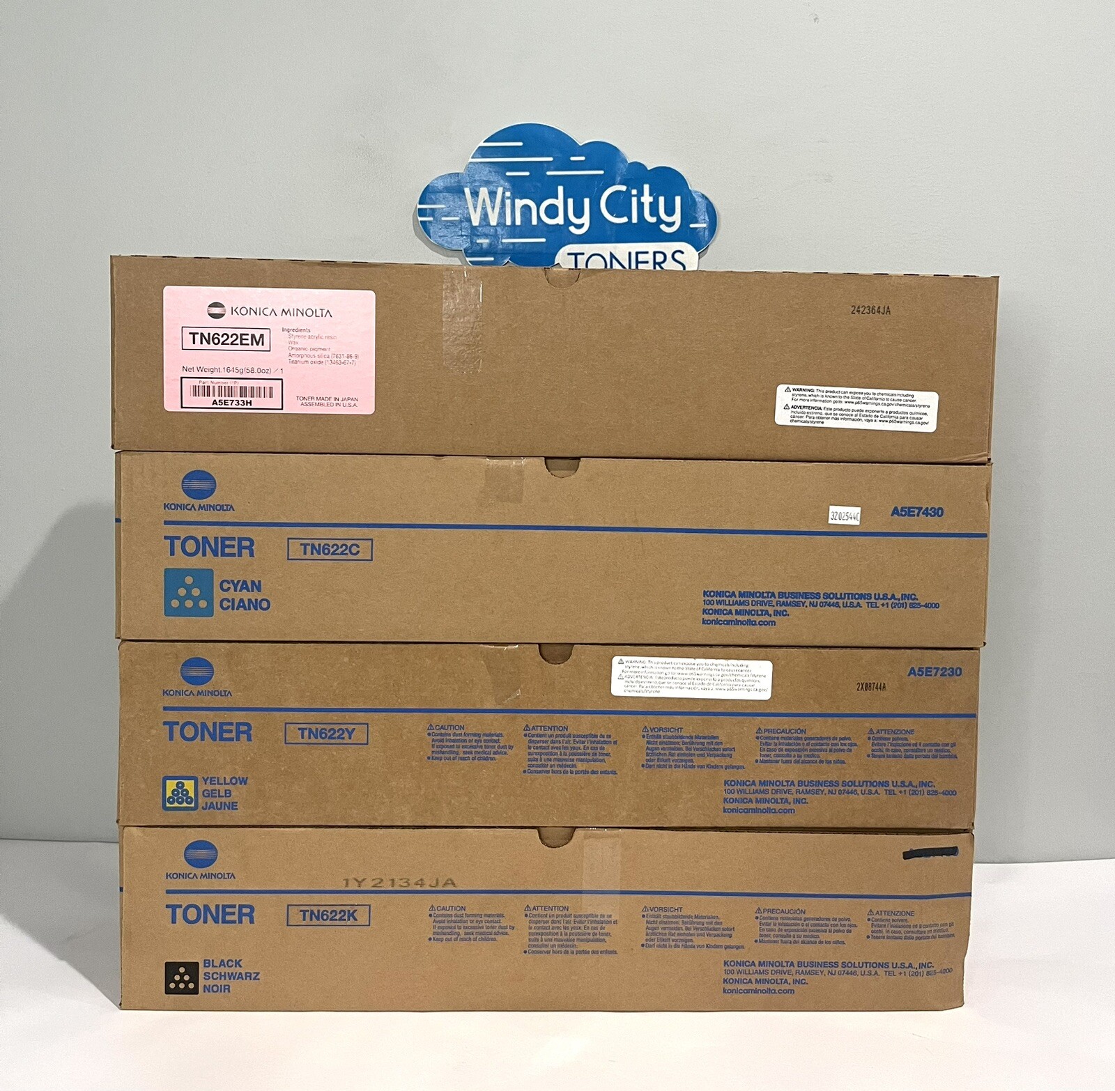 KONICA MINOLTA TN622 Genuine TONER SET KYMC For Bizhub Press C1085 ...