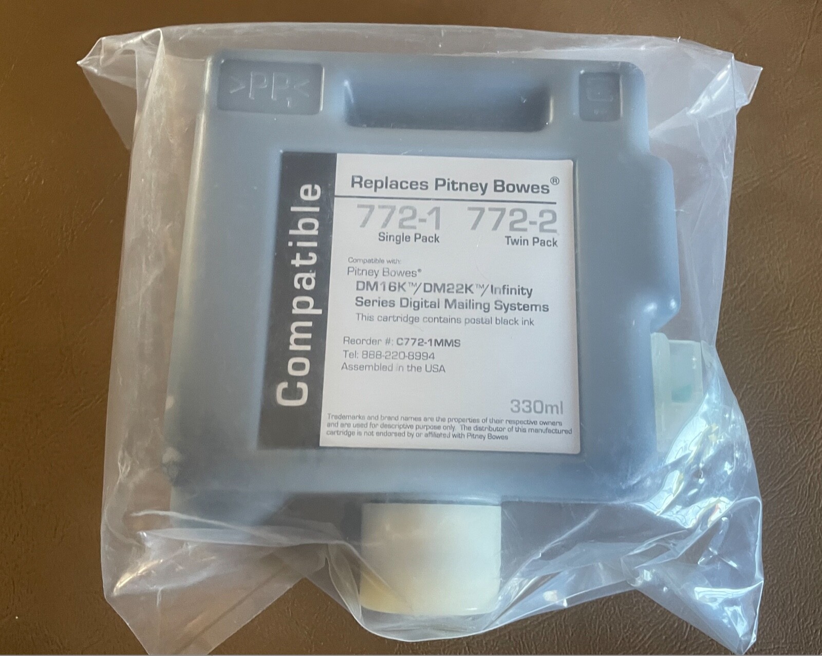 Pitney Bowes Black PBI Ink Cartridge DM Infinity 772-1 - Genuine ...