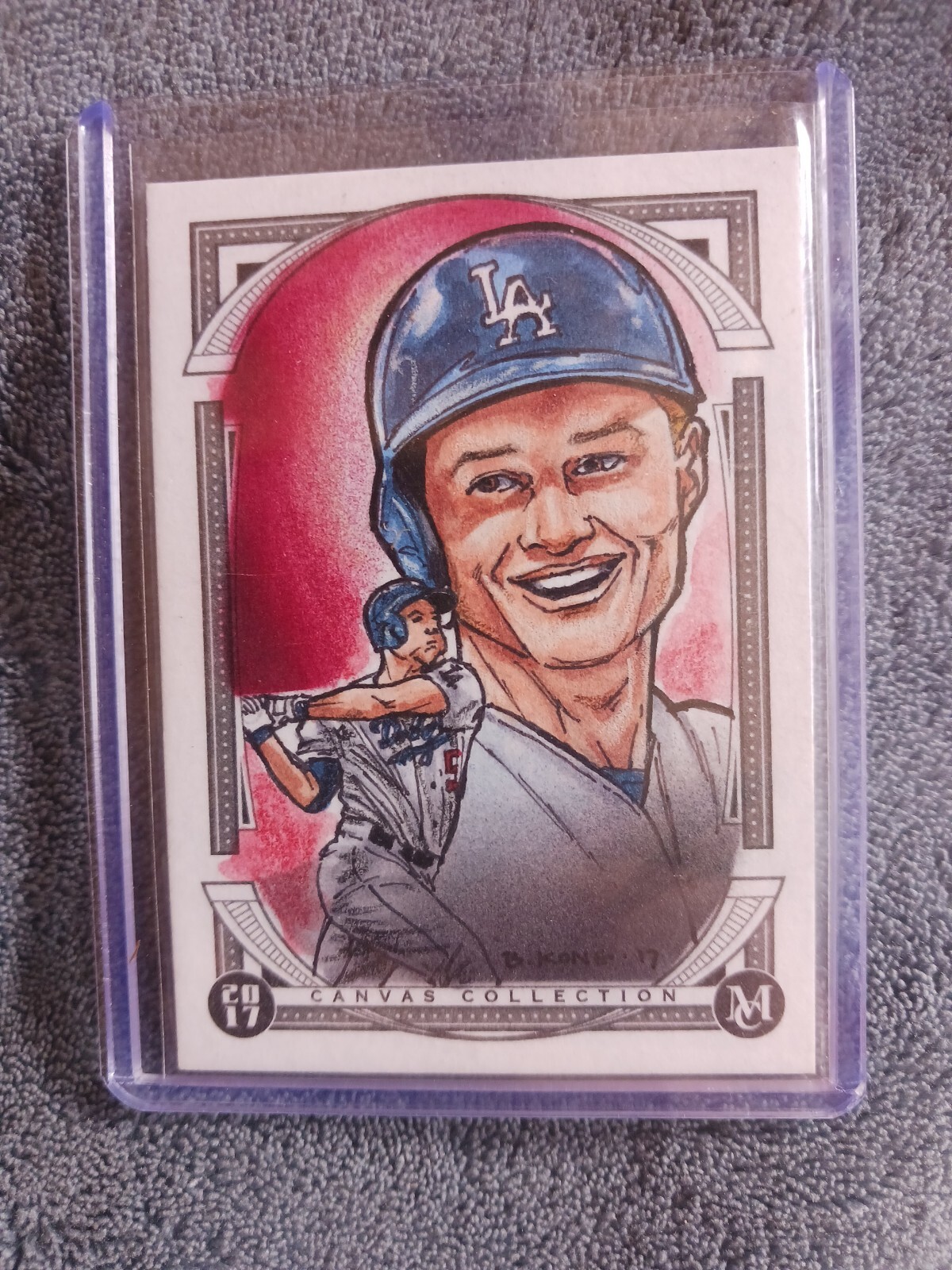 2017 Topps Museum 1/1 Canvas Collection Corey Seager Brian Kong Artist ...