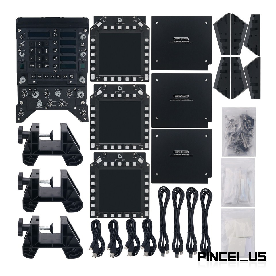 WINWING TOP GUN MIP F18 Full Set UFC Panel with MFD Panels Displays and ...