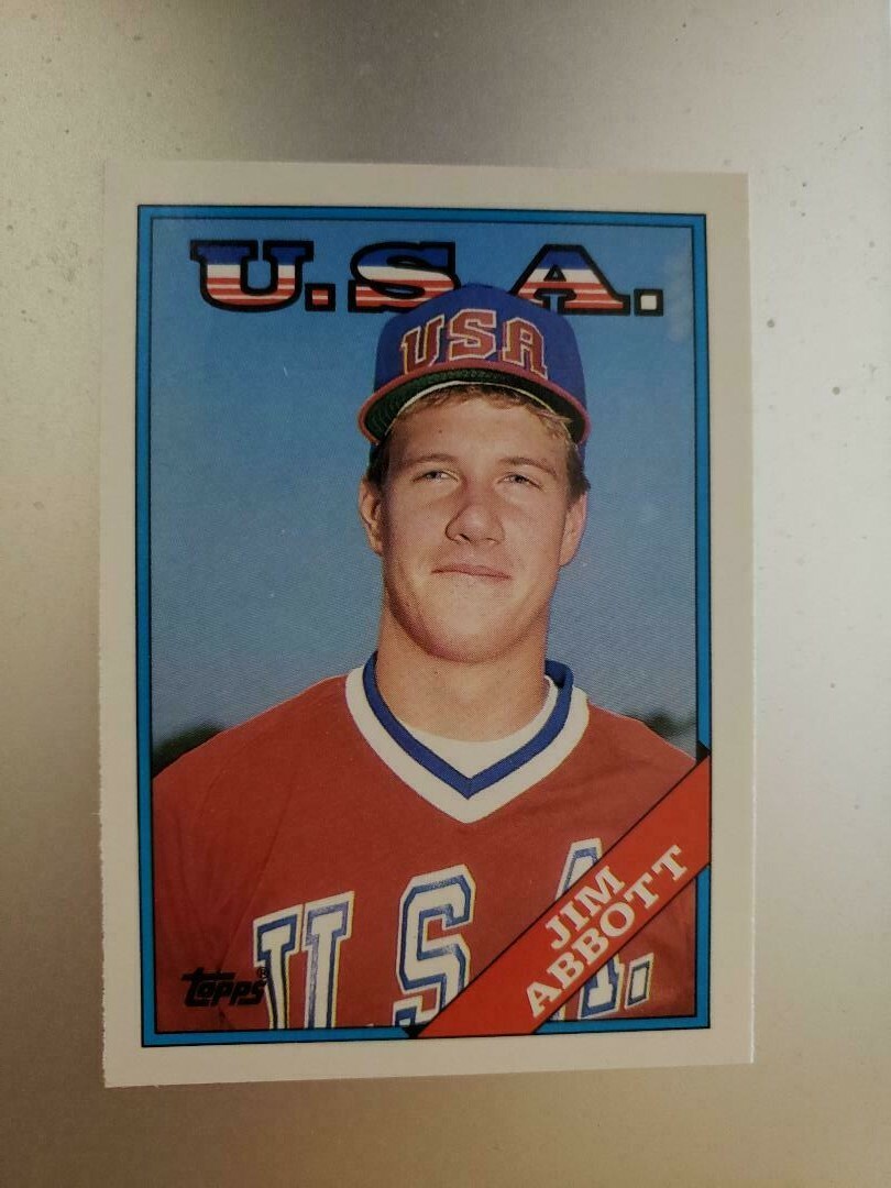 1988 Jim Abbott, #11, Topps, One handed pitcher, Angels in June 1988 | eBay