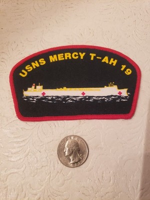 USNS MERCY AH-19 USNS T-AH-19 PATCH US NAVY HOSPITAL SHIP DESERT STORM ...