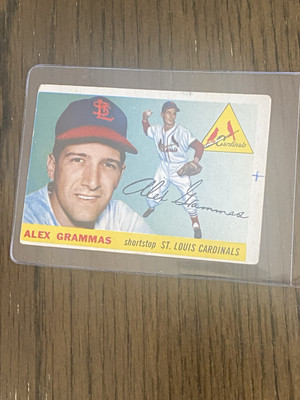 1955 TOPPS BASEBALL ALEX GRAMMAS #21 ST. LOUIS CARDINALS BASEBALL CARD ...