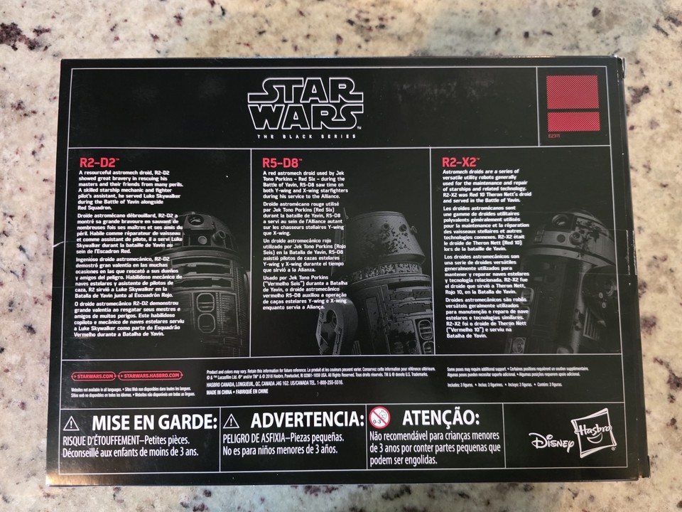 Star Wars Black Series Red Squadron Droid 3 R2-D2 R5-D8 R2-X2 Open Box ...