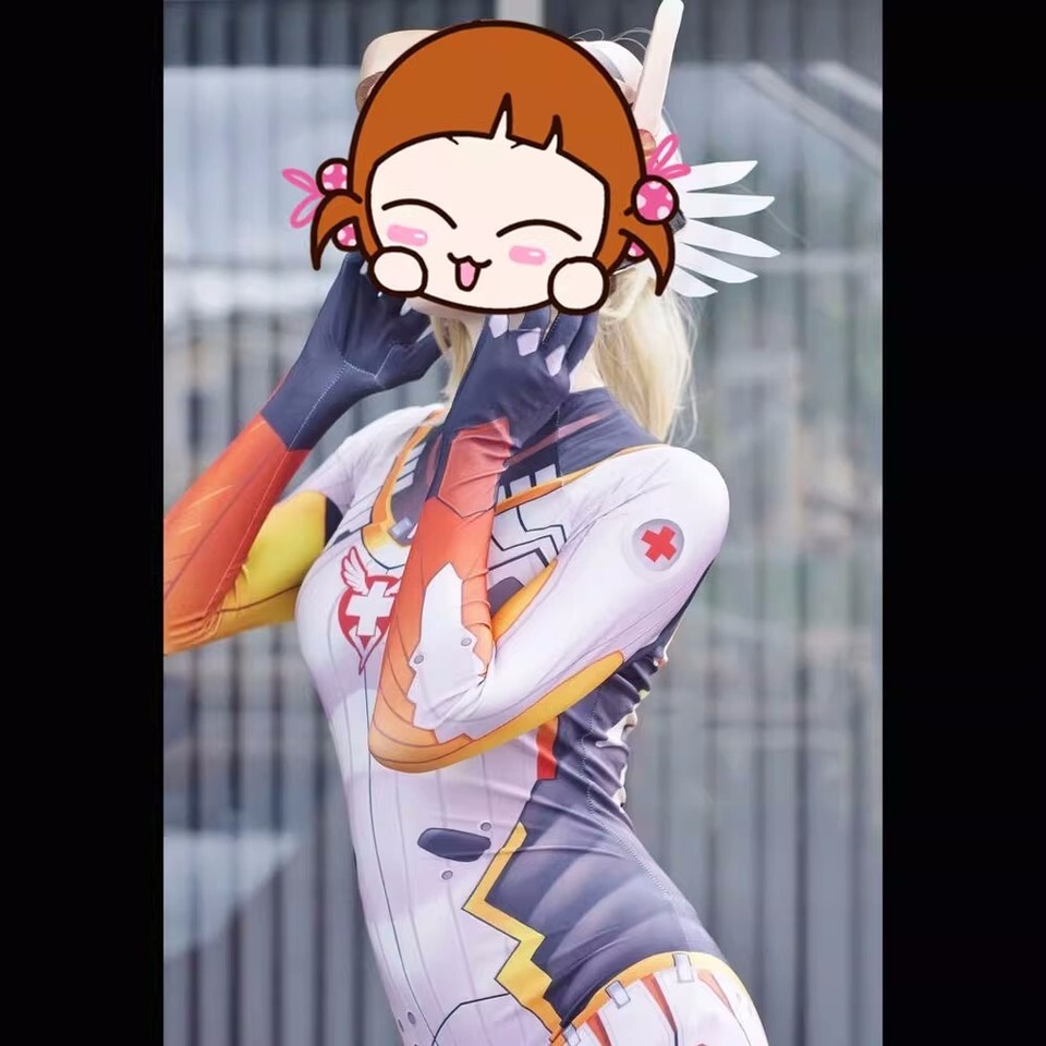 Mercy Jumpsuit Angela Ziegler Bodysuit Cosplay Costume Adult Kids ...