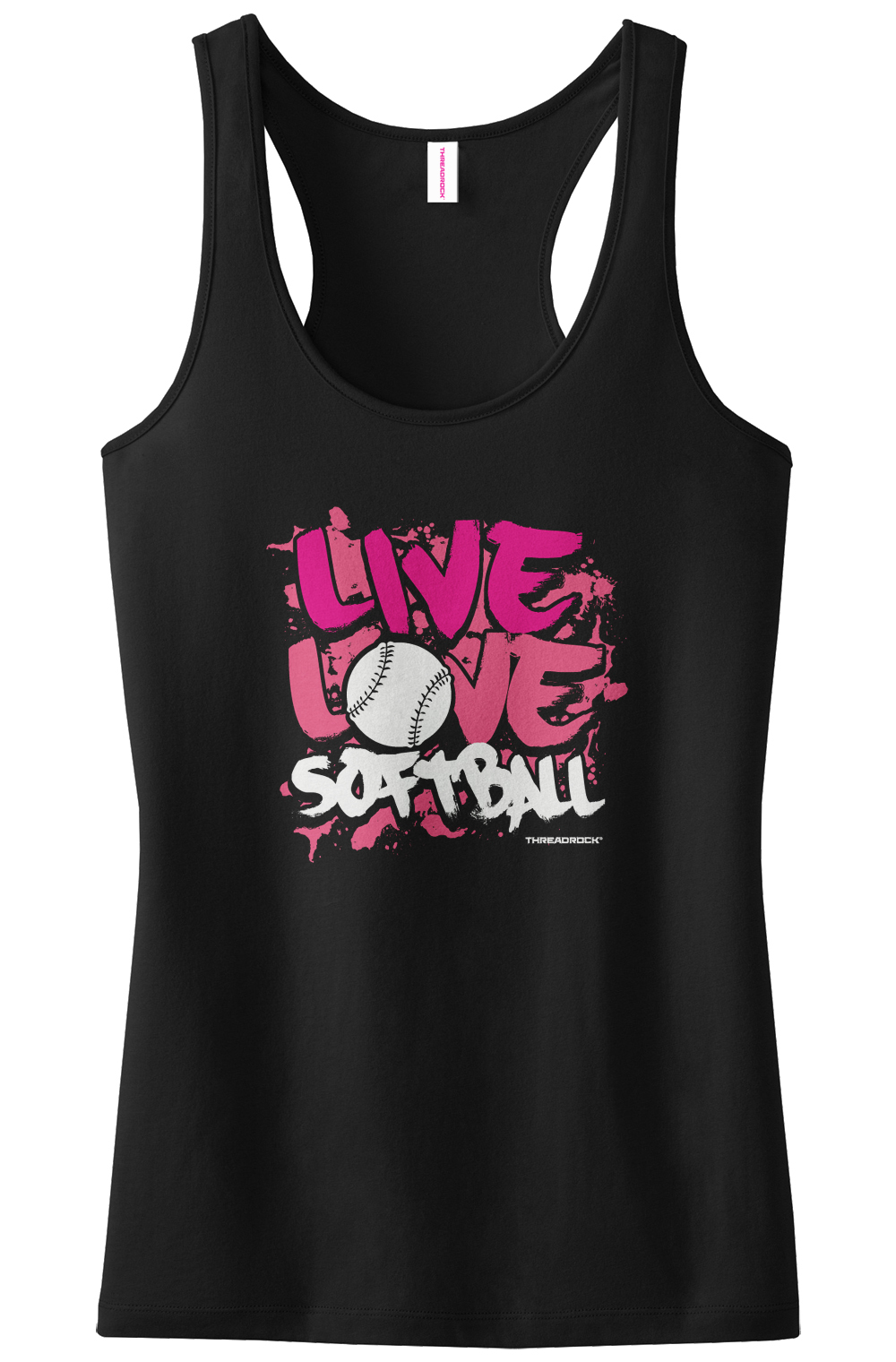 Threadrock Women's Live Love Softball Racerback Tank Top Coach Team ...