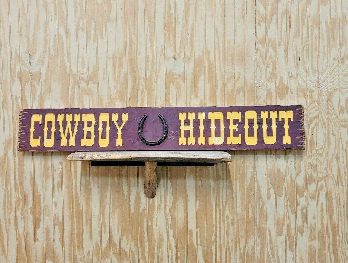 COWBOY HIDEOUT/Rustic/Carved/Wood/Sign/Western/décor/Ranch/Old West/Bar ...