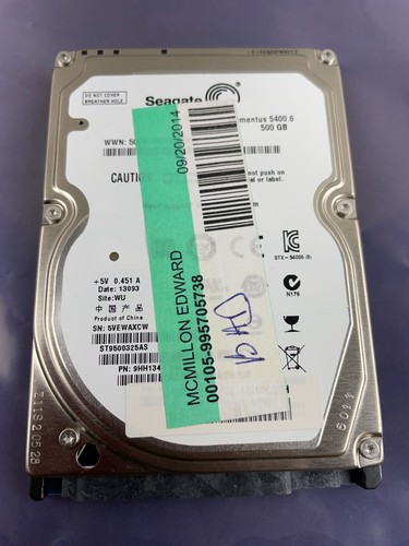 Seagate Momentus ST9500325AS 500GB 8MB SATA 3GB/s 5400RPM Laptop HDD ...
