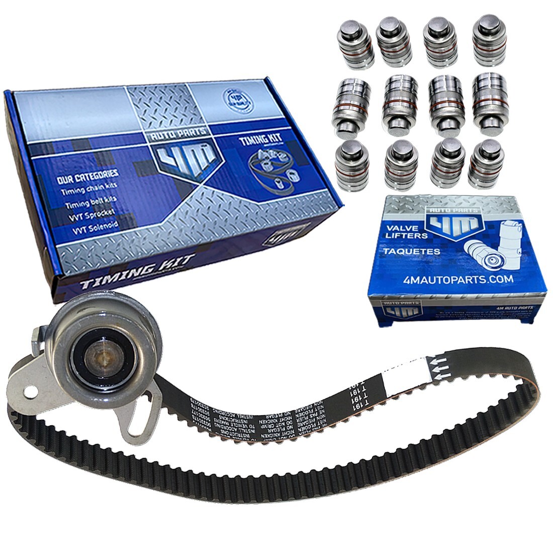 Engine Timing Belt Kit & Valve Lifters Fits Hyundai Accent, Scoupe; 1 ...