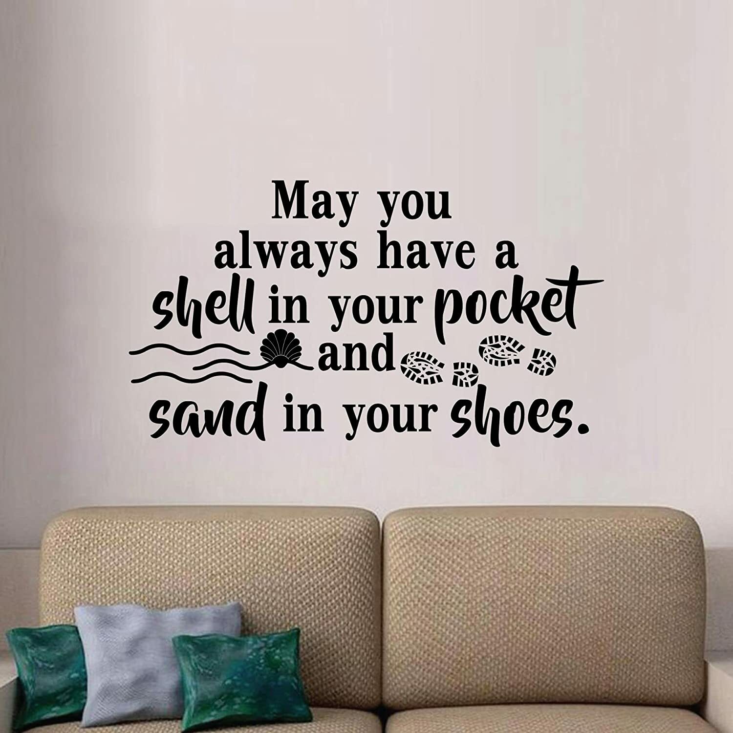 Shell Footprint Quote Beach Sea Vinyl Wall Art Decor Sticker for Home ...
