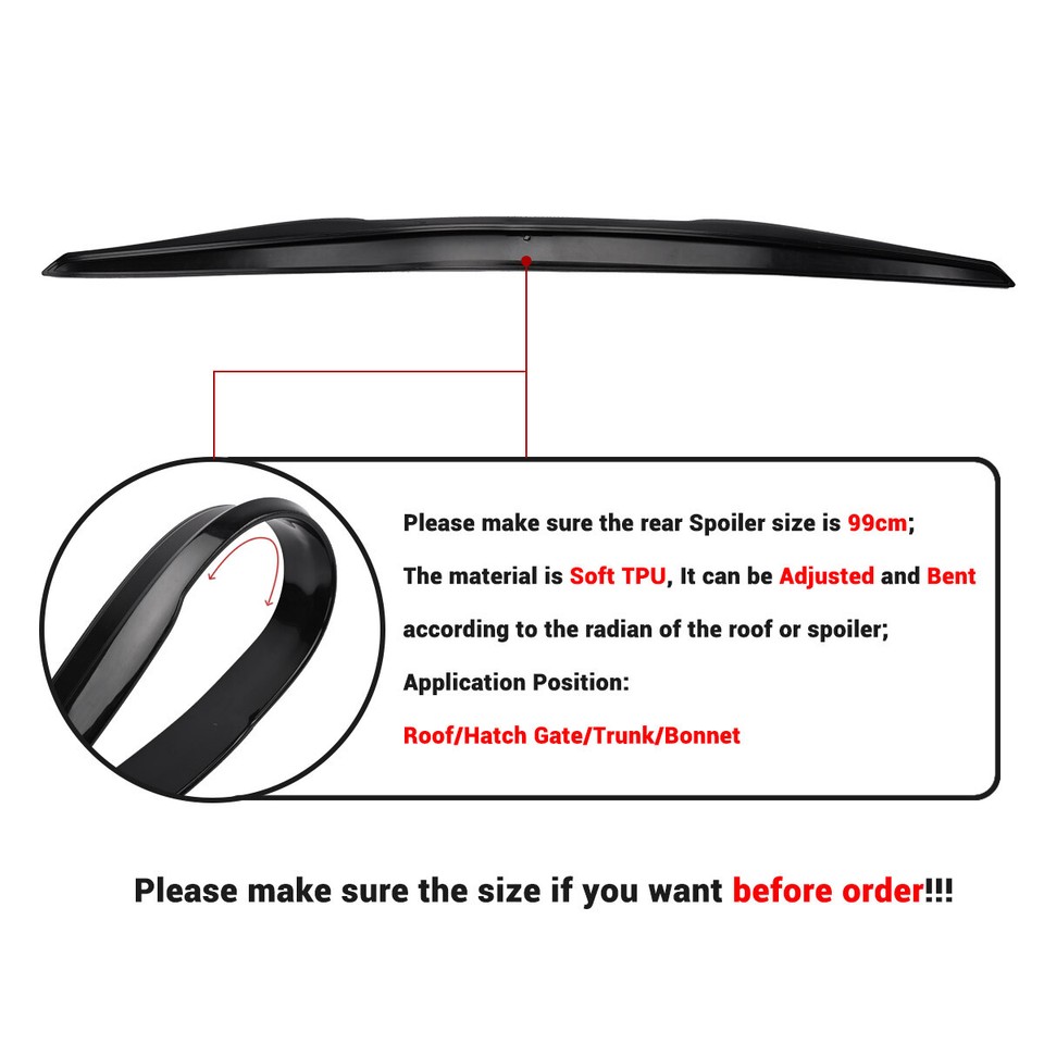 For Vauxhall Corsa Astra Hatchback Glossy Rear Trunk Wing Spoiler Roof ...