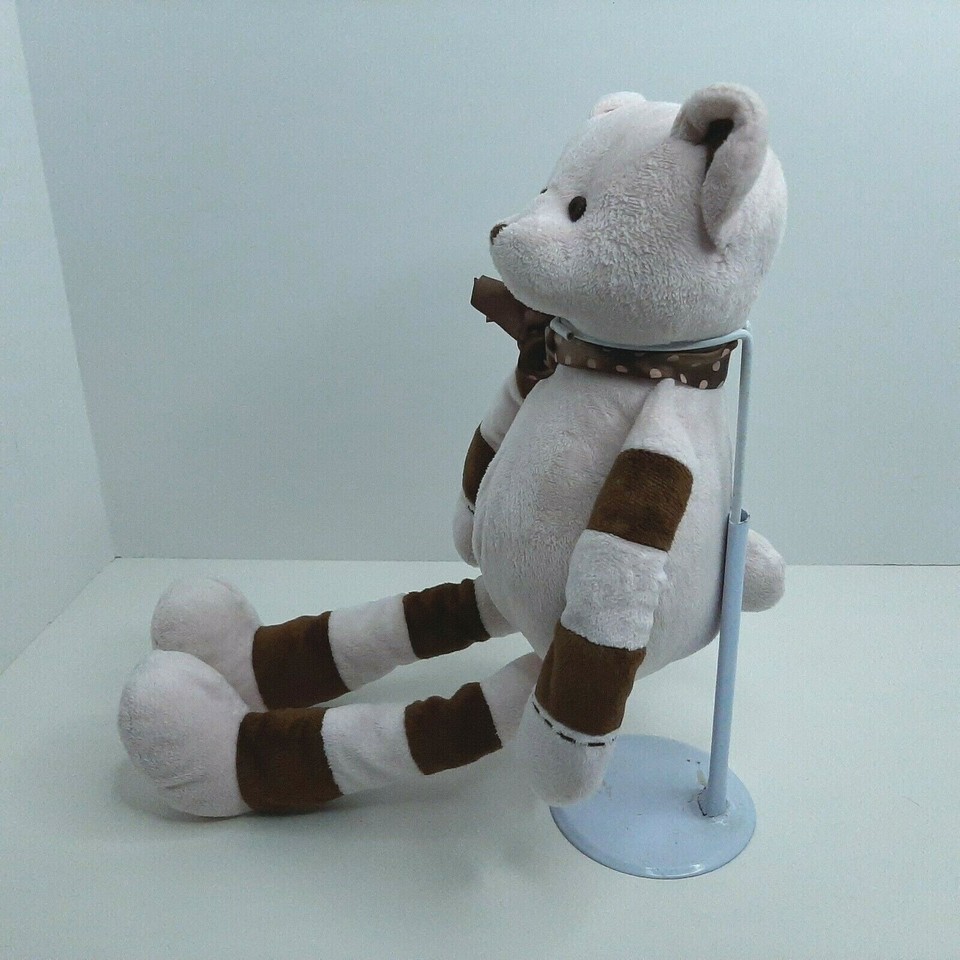 Bearington Baby Collection 16" Plush Teddy Bear Pink Brown Polka Dot ...