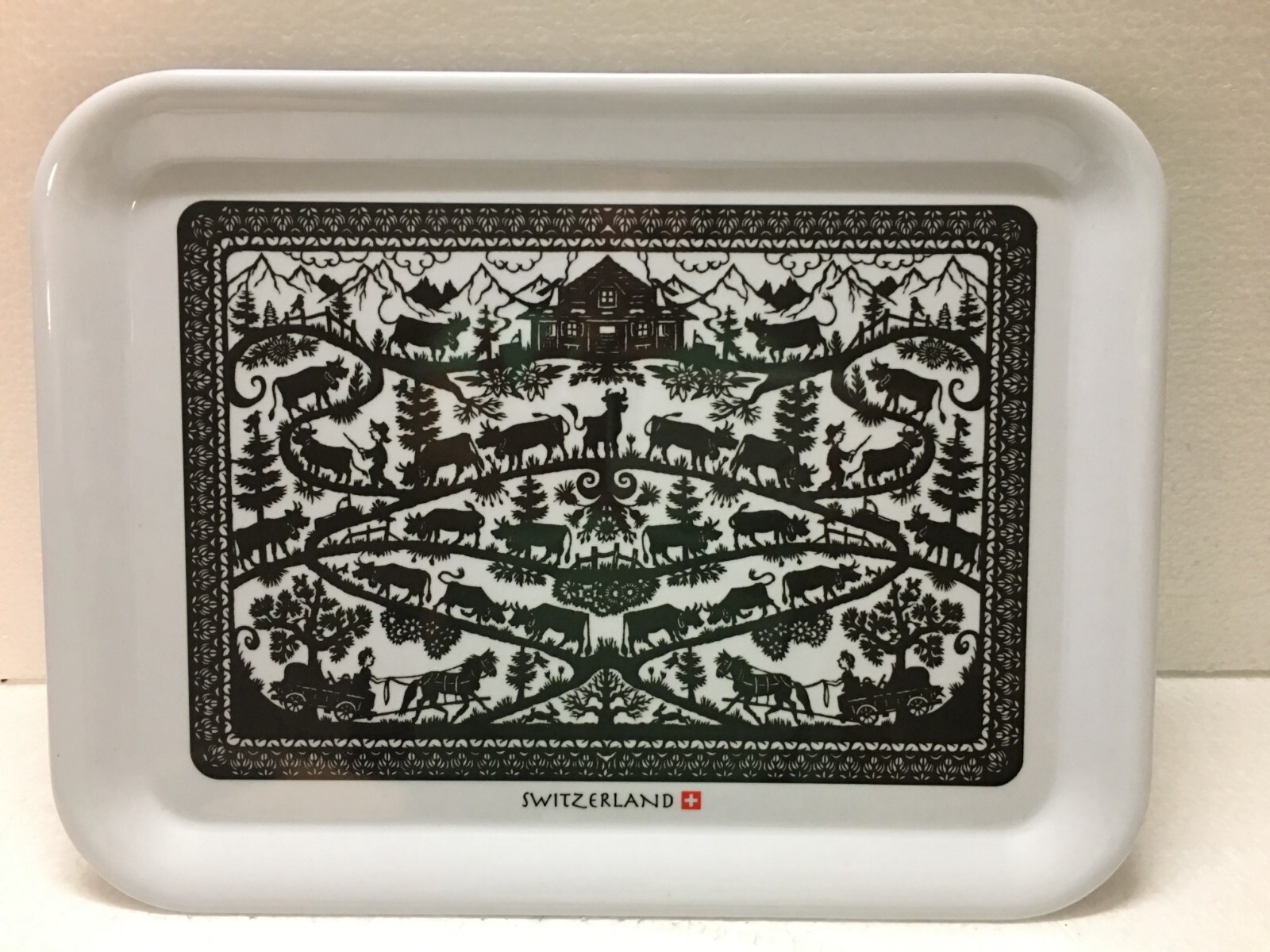 Switzerland Swiss Army Cross Melamine Tray w/ Poya Motif 11 3/8" x 8 1/ ...