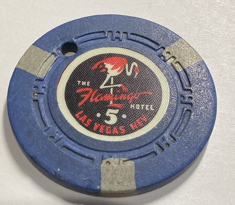 Flamingo 25 Casino Chip- 1948 Classic- Scarce Drilled | eBay