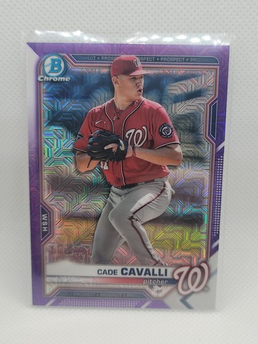2021 Bowman Chrome Cade Cavalli Purple Mojo /250 | Washington Nationals ...