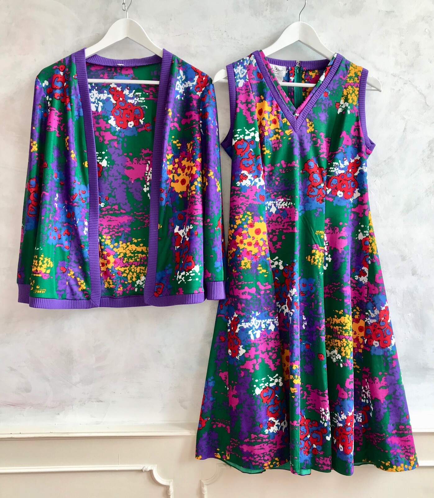Vintage FRANK USHER 1960's Psychedelic 2Piece Matchin… - Gem