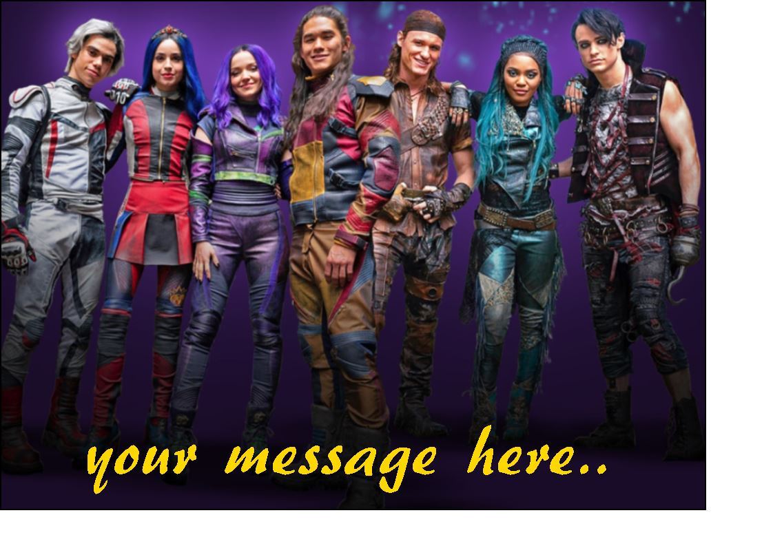 Disney Descendants Personalised Edible Birthday Cake Topper A4 (10" x 7 ...