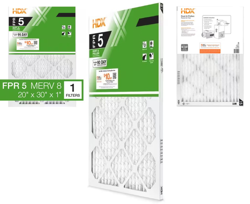 1-Pack Standard Pleated Air Filter 20x30x1, Air Filters Replacement FPR ...