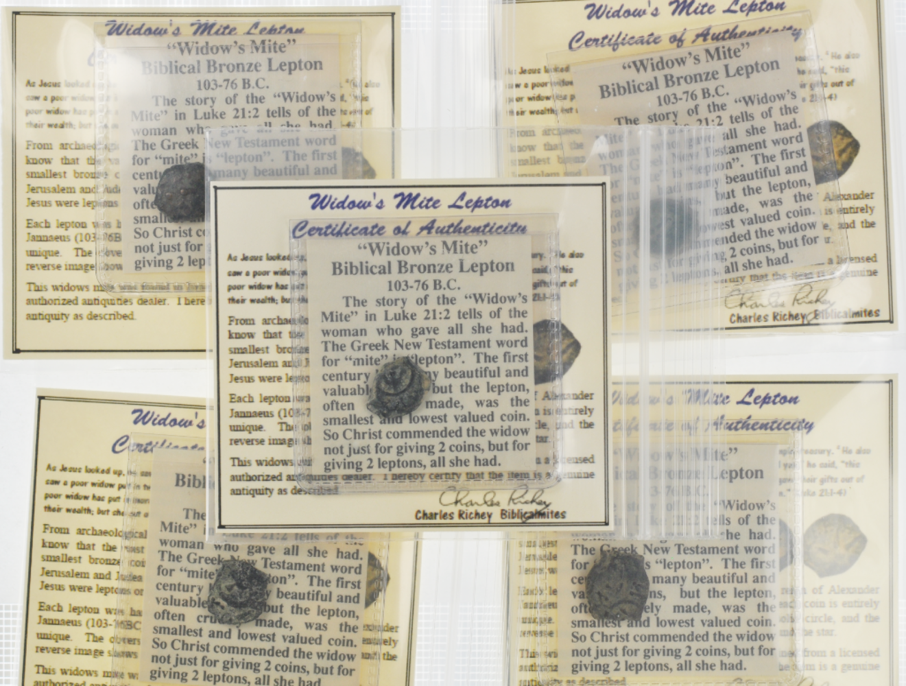 Widow's Mite Coins -Set of 5 Natural Patina Mites | eBay