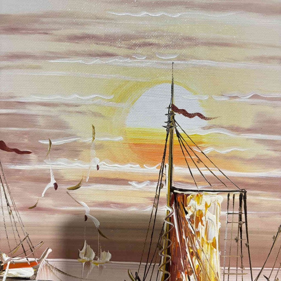 Chinese Hand Painted Canvas Oil Painting Landscape By Zuo Ren 作人 20587 ...