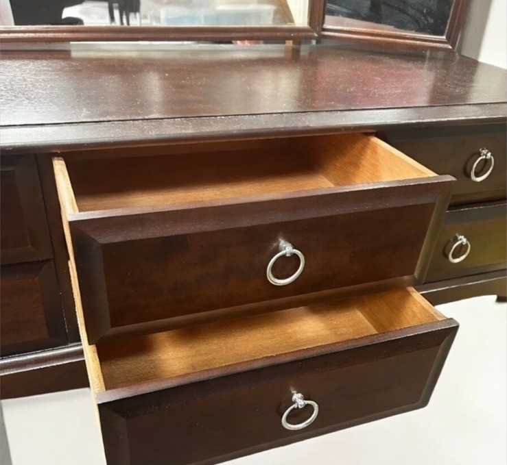 Stag Minstrel Dressing Table With Triple Mirror | eBay UK