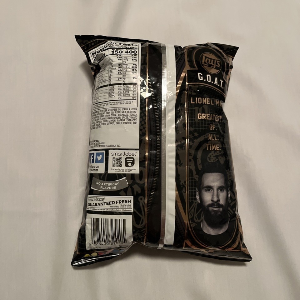 Lay's Lionel Messi GOAT Limited Edition BBQ Potato Chips Sealed ...