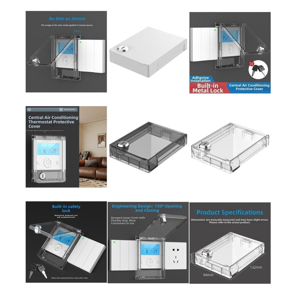 Built-in Lock Panel AC Switch Box For Wall Mounting Secure Metal Latch ...