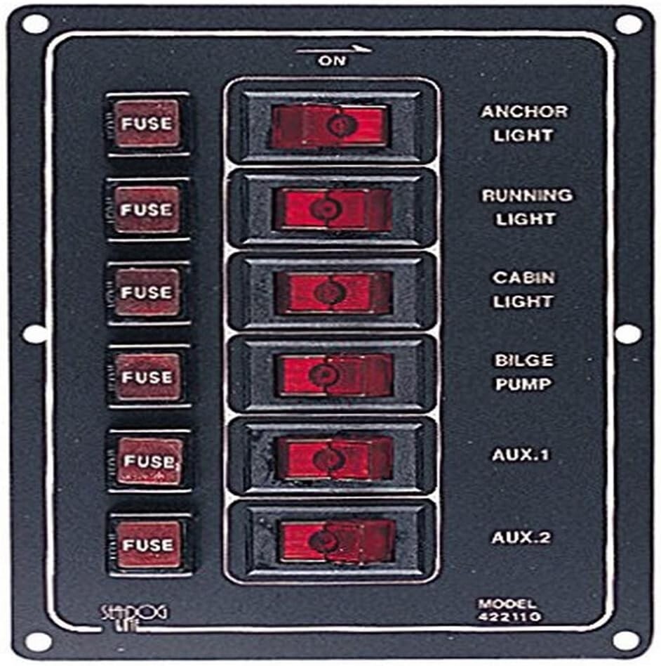 Durable Aluminum 6 Rocker Switch Panel with Rating for Vehicle Control ...