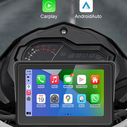 Motorcycle GPS Navigation IPX7 Waterproof Bluetooth FM AUX CarPlay ...