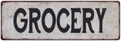 GROCERY Vintage Look Rustic Metal Sign Chic Retro 106180035016 | eBay