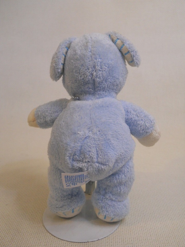 Kids Preferred blue white plush stuffed baby teddy bear stitched tummy ...