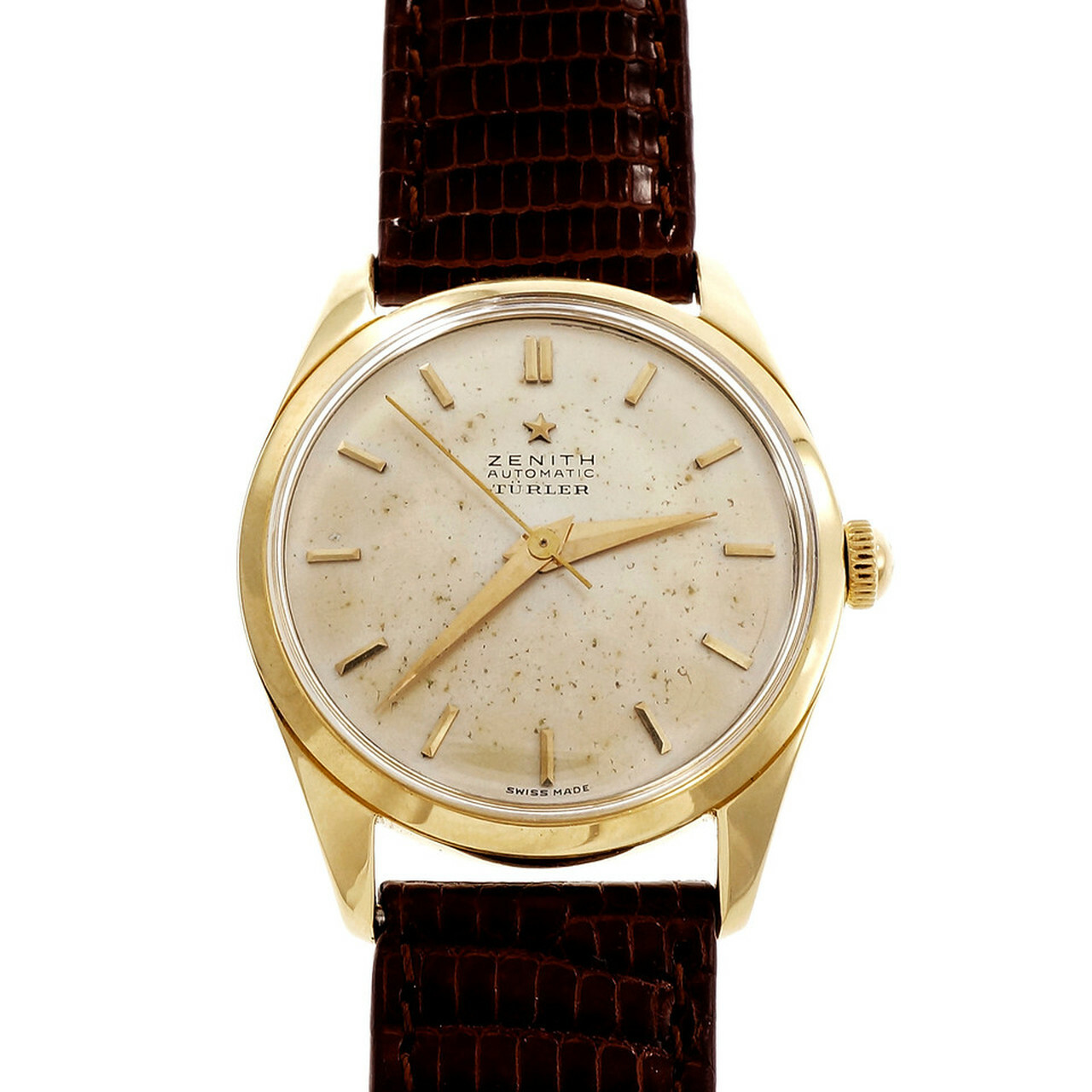 Zenith Turler 18k Gold Automatic Wrist Watch - Gem