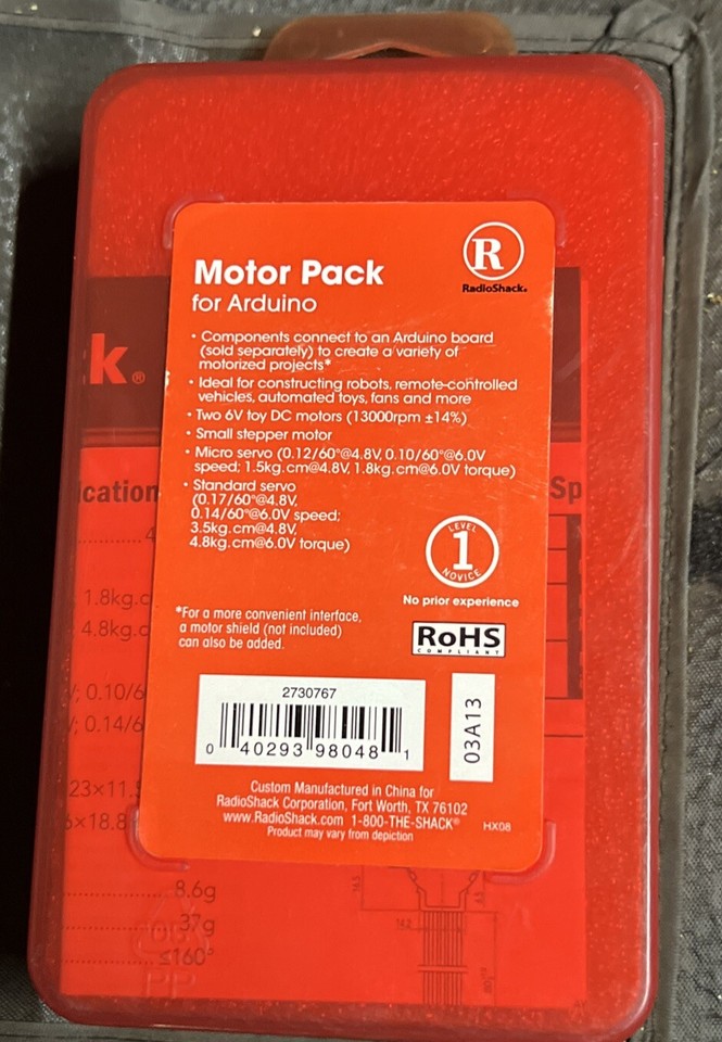 RADIO SHACK MOTOR PACK for Arduino Or Any Project 2730767 Brand NEW | eBay