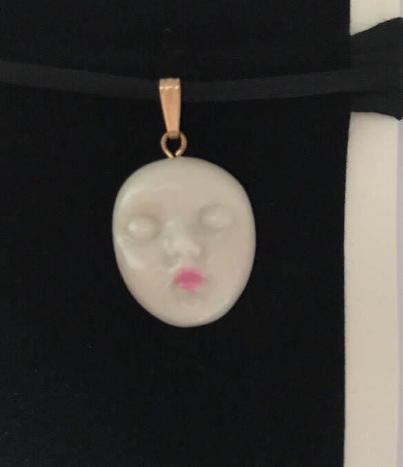 "Innocence " Adagio Face Necklace Hand-Painted Porcelain Silk Choker | eBay