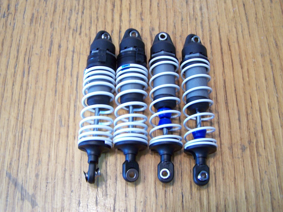 Fits Traxxas 2wd Drag Slash Front Rear Shocks w/ White Springs Rear ...