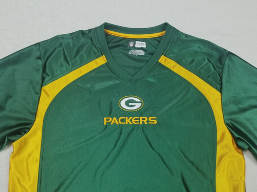 Green Bay Packers V-Neck Shirt w/ Embroidered Logo -NFL Team Apparel ...
