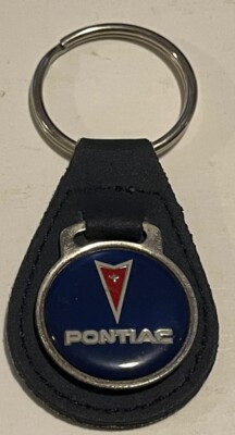 Vintage Pontiac Keychain Key Fob Leather Back | eBay
