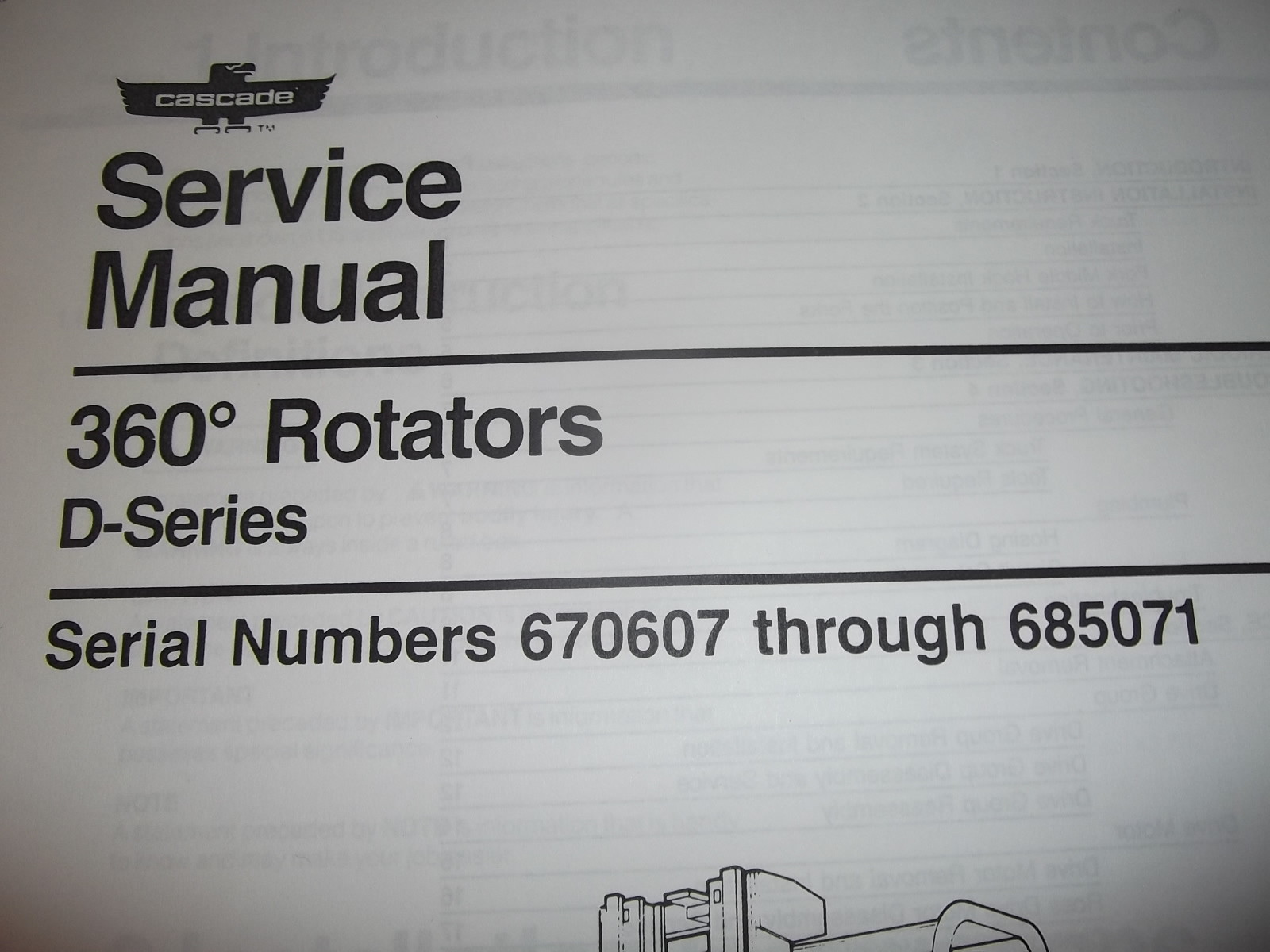 CASCADE 40D 55D 65D 100D 360' FORKLIFT ROTATOR SERVICE SHOP REPAIR ...
