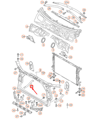 NEW AUDI A4 B8 RIGHT RADIATOR CORE SUPPORT MOUNT BRACE 8K0805528A | eBay