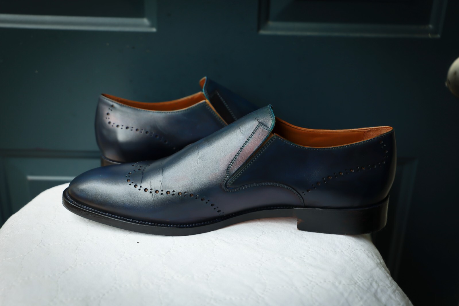 Allen Edmonds 11.5 D US Lucca Blue Mens Slip-on Dress Shoes | eBay