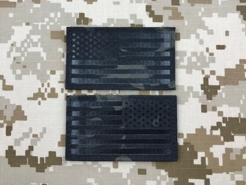 Infrared Multicam Black IR US Flag Patch Set US Army SF Green Beret CAG ...