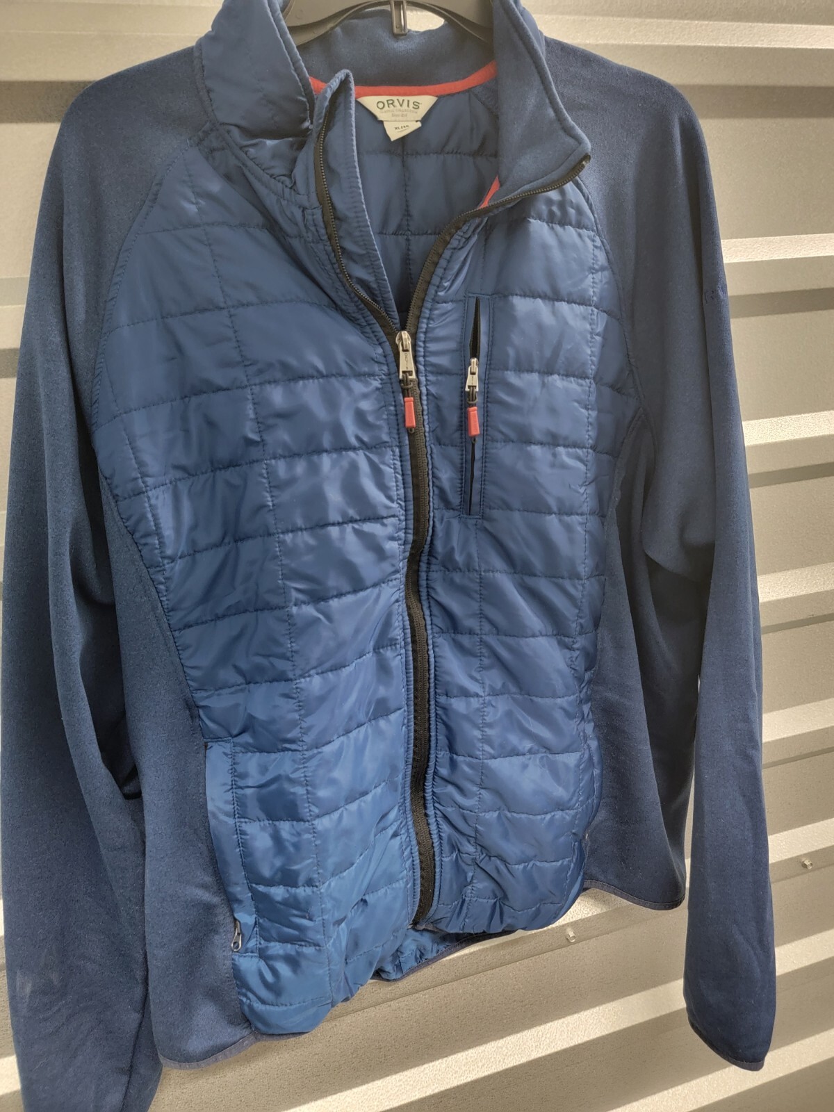 Orvis Men's Blue Full Zip Front Lightweight Quilted Jacket Size Extra ...