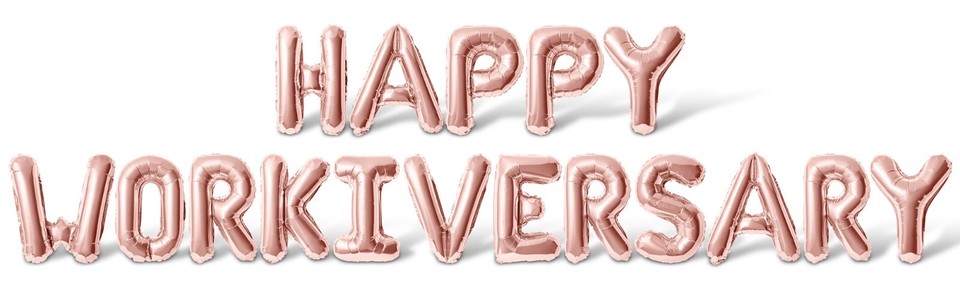HAPPY WORKIVERSARY Letter Balloon Banner - Work Anniversary Party ...