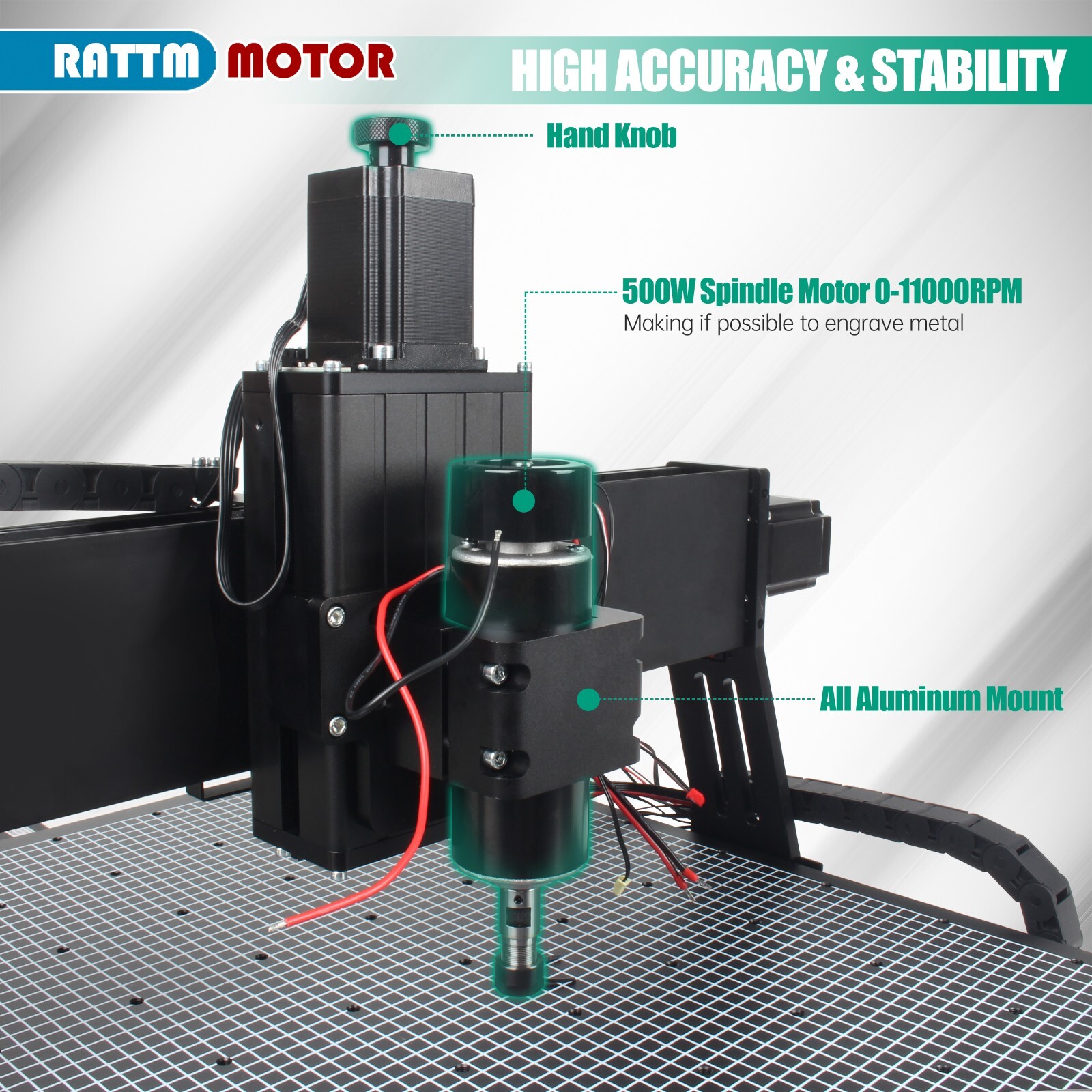 500W 3 Axis 4540 Plus CNC Router Milling Laser Engraving Cutter Machine ...